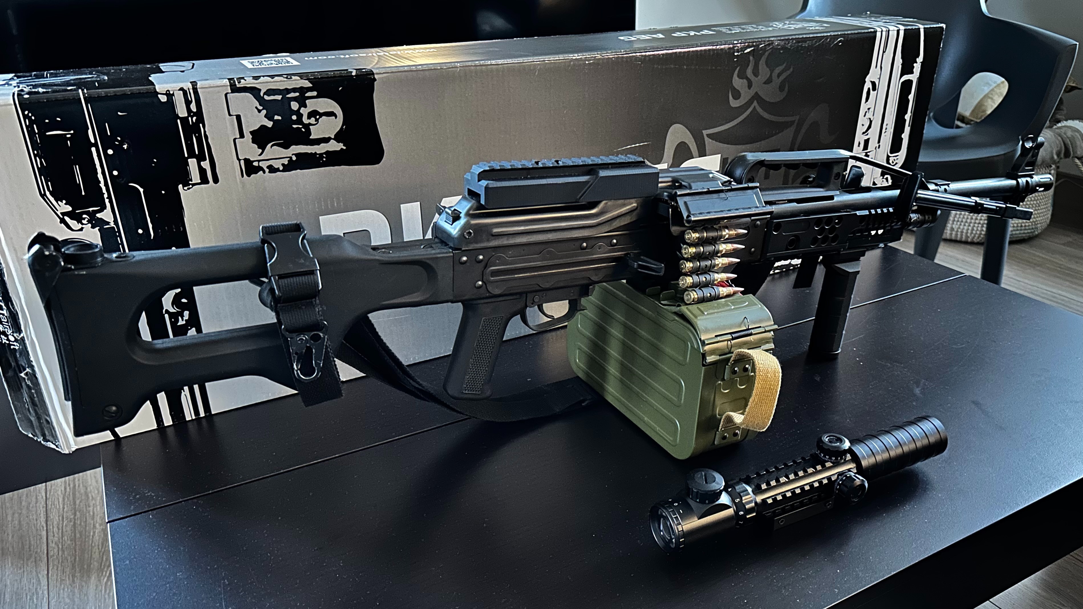 LCT PKP AEG + ZENITCO PARTS + 3-9X OPTIC + ORIGINAL BOX! - Airsoft Bazaar